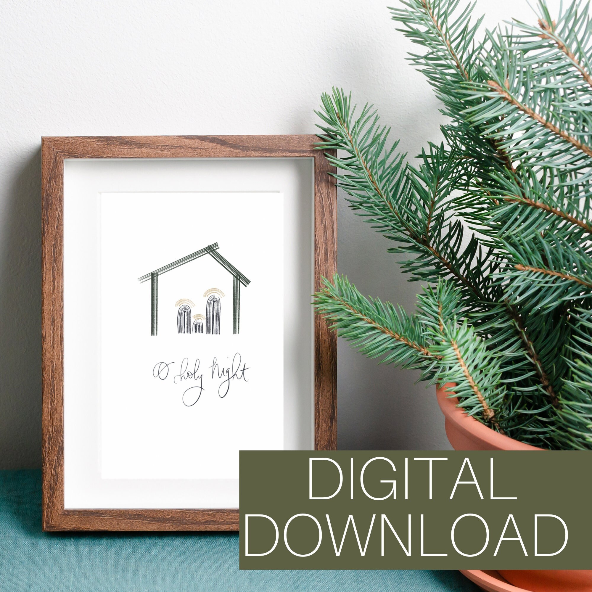 O Holy Night, Nativity Art Printable, Minimalist Nativity, Christmas ...