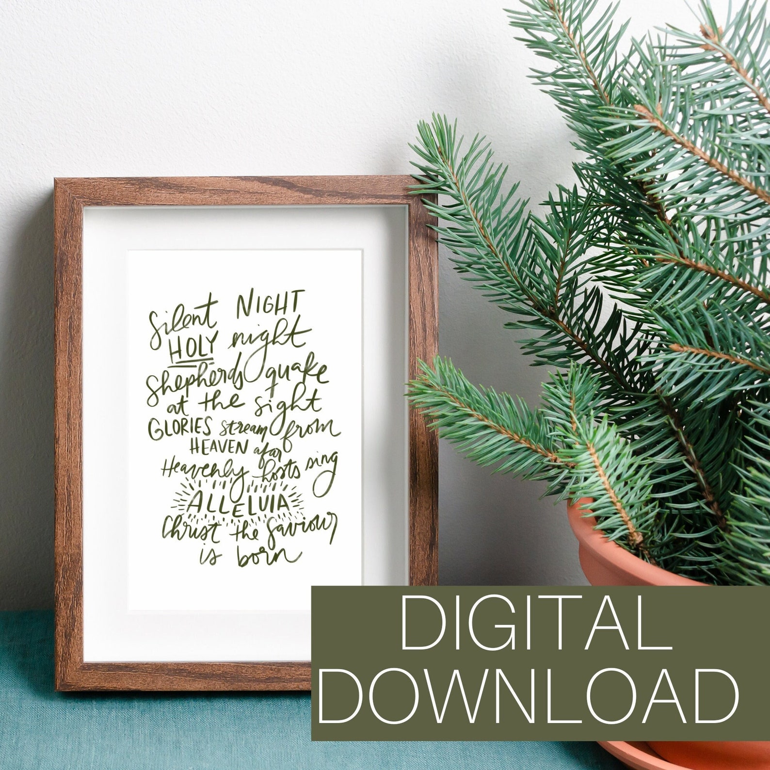 Silent Night, Christmas Art, Christmas Print, Religious Art, Printable ...