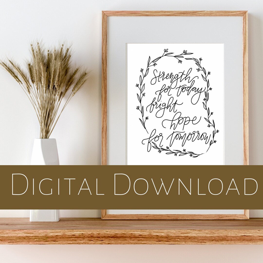 Strength for Today and Bright Hope for Tomorrow, Hymn Print, Printable ...