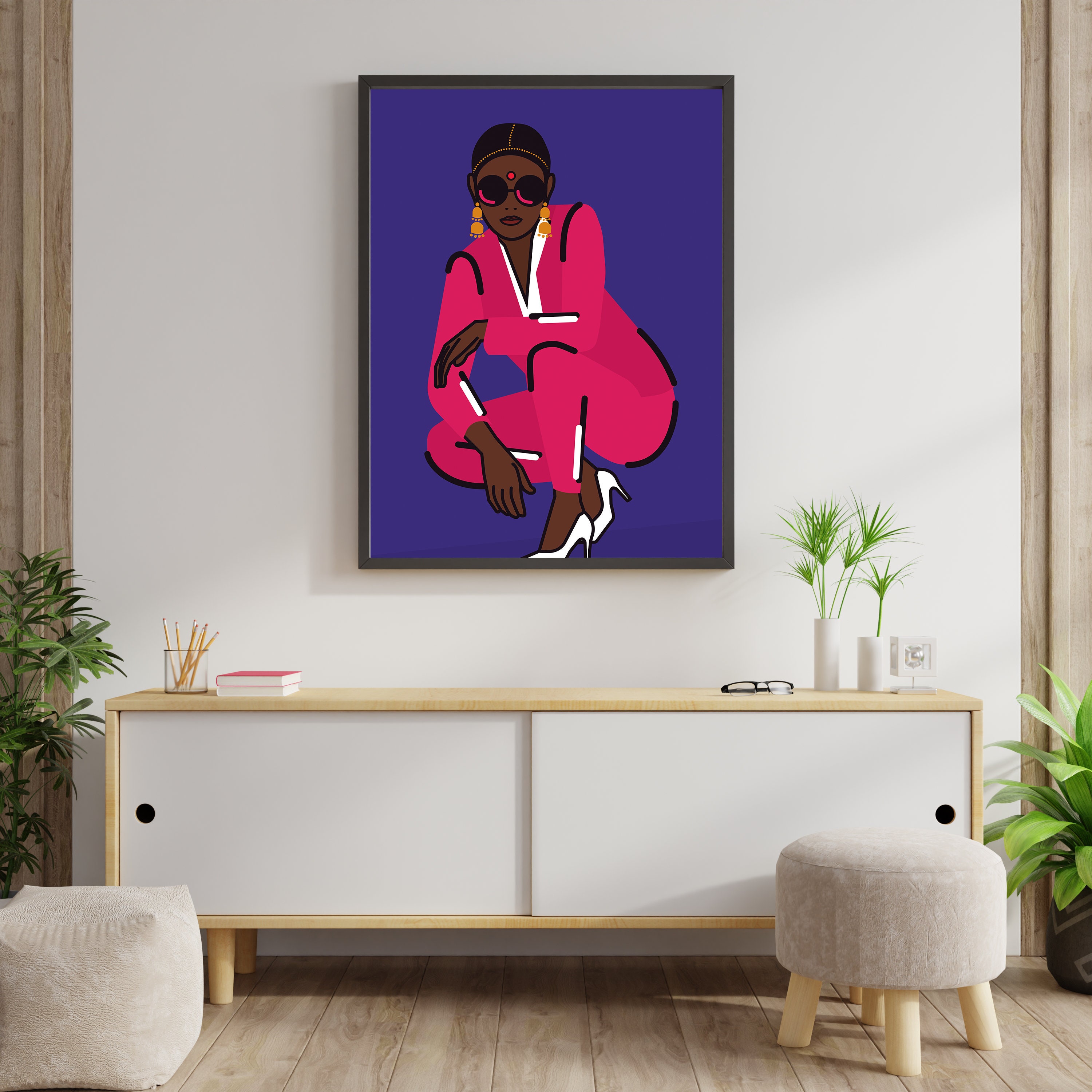 Boss Desi Girl South Asian Woman Digital Art Indian Wall | Etsy