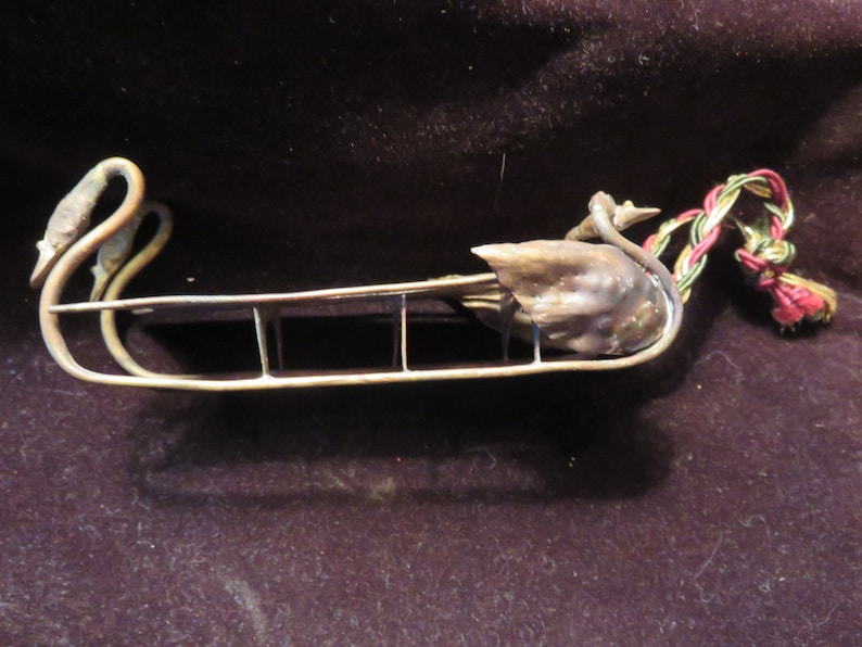 Artisan Made Copper Swan Head Sled Ornament, Vintage - Etsy
