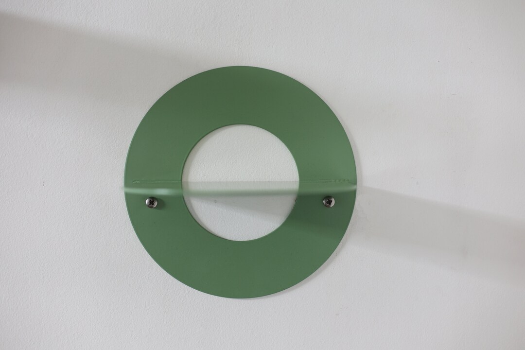Sage Green Metal Wall Shelf, Small Circle Floating Bookshelf, Colorful ...