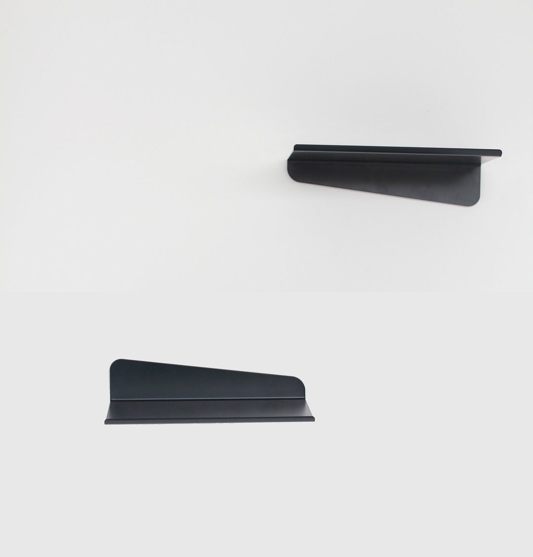 Black Metal Wall Shelves Set of 2, Floating Shelves, Picture Ledge ...