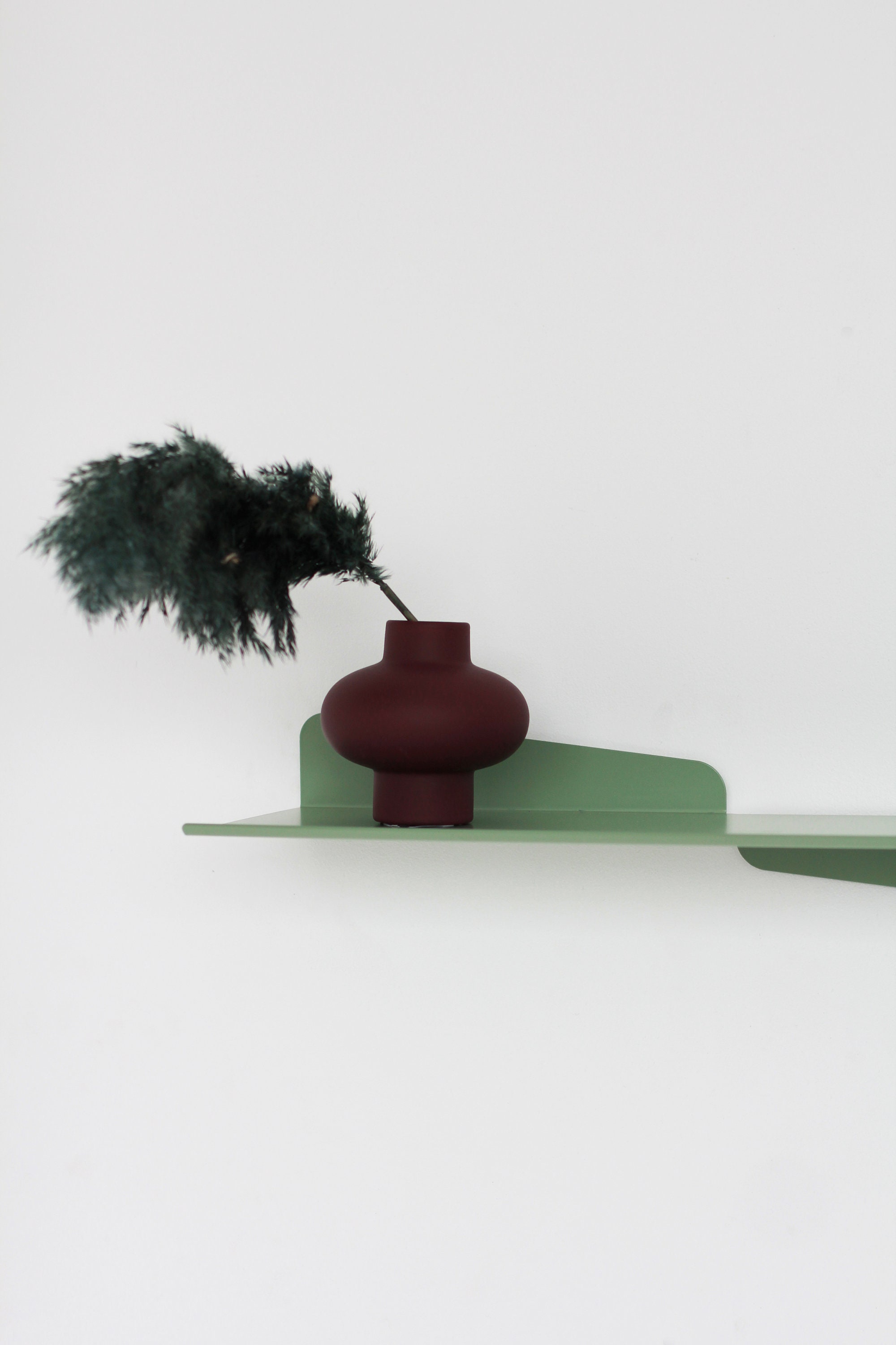 Sage Green Metal Wall Shelf, Pastel Floating Bookshelf, Modern Picture ...
