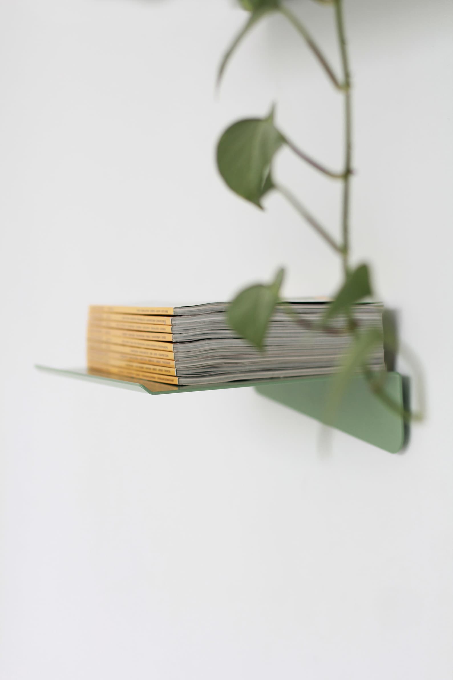 Sage Green Metal Wall Shelf, Modern Floating Shelf, Bent Metal Shelf ...
