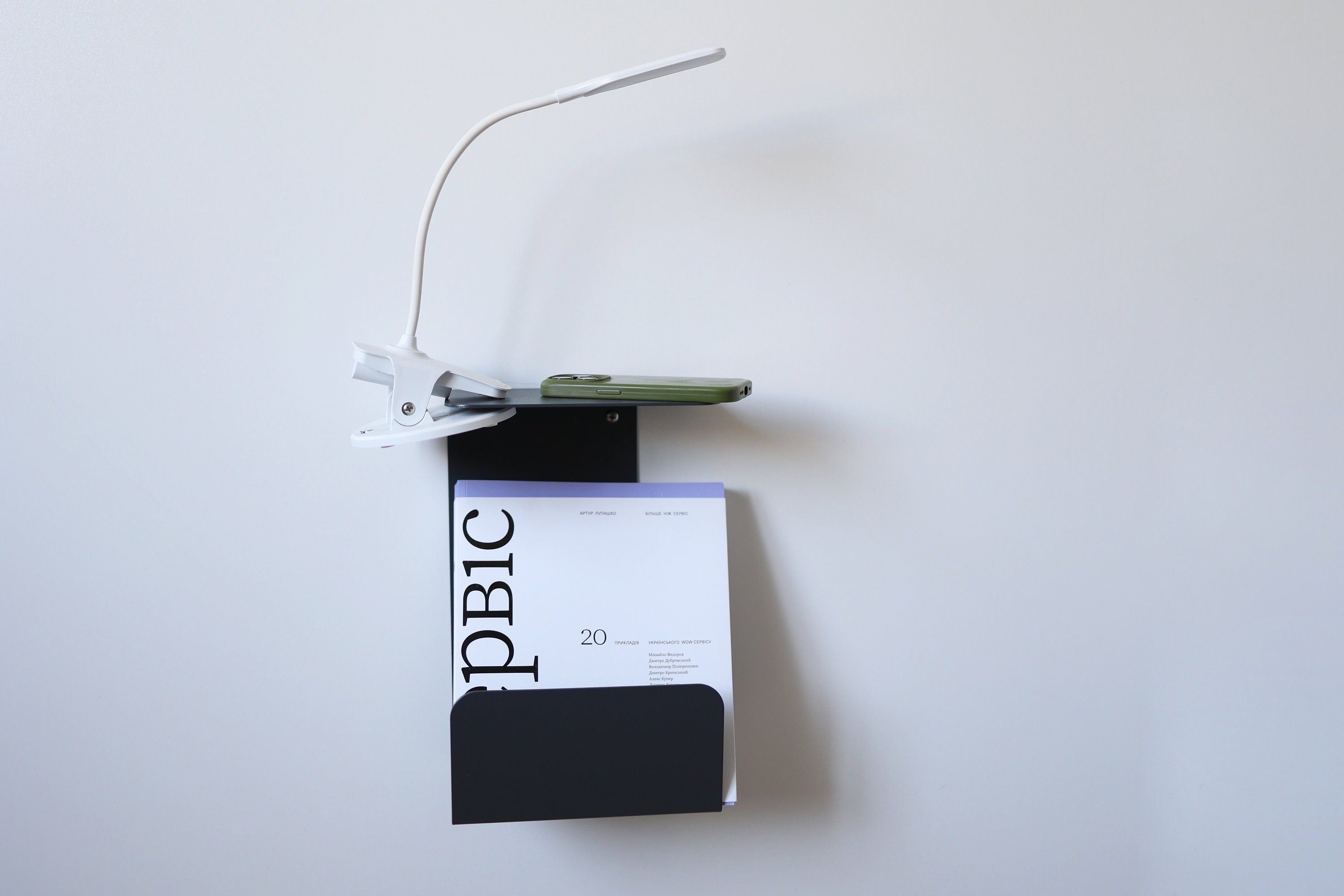 Matte Floating Nightstand NAT, Textured Graphite Metal Nightstand ...