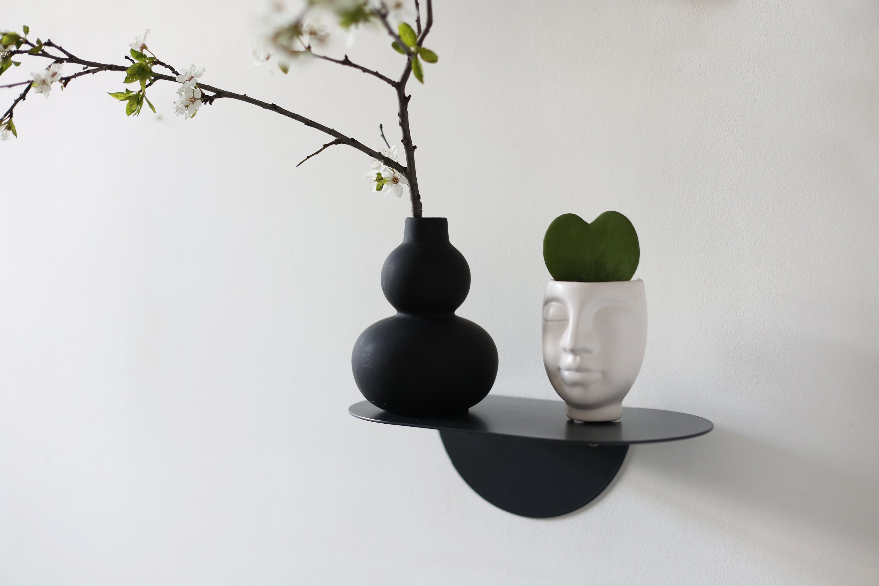 Graphite Black Metal Wall Shelves Set of 2 Modern Floating - Etsy