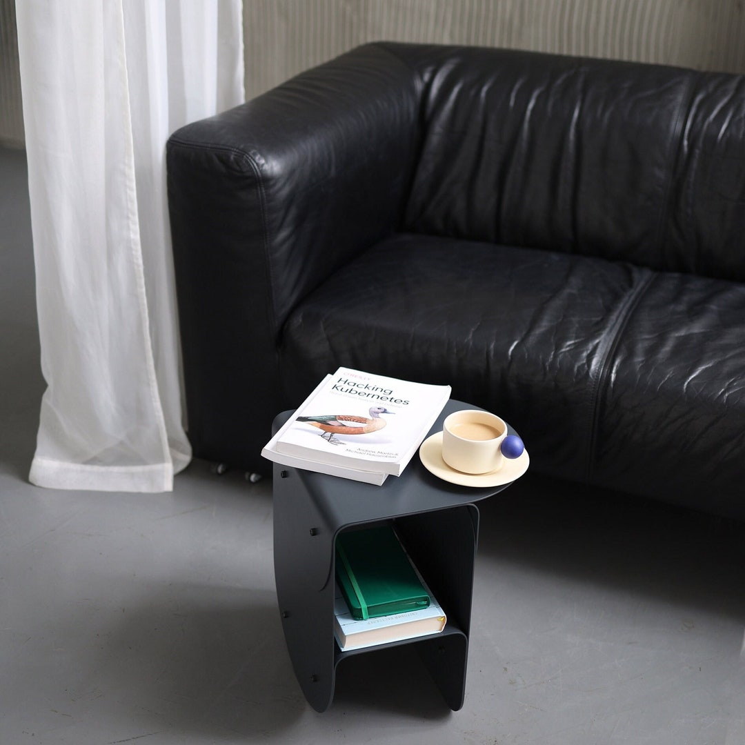 Small Black Metal Coffee Table, Modern Side Table, Loft End Table ...