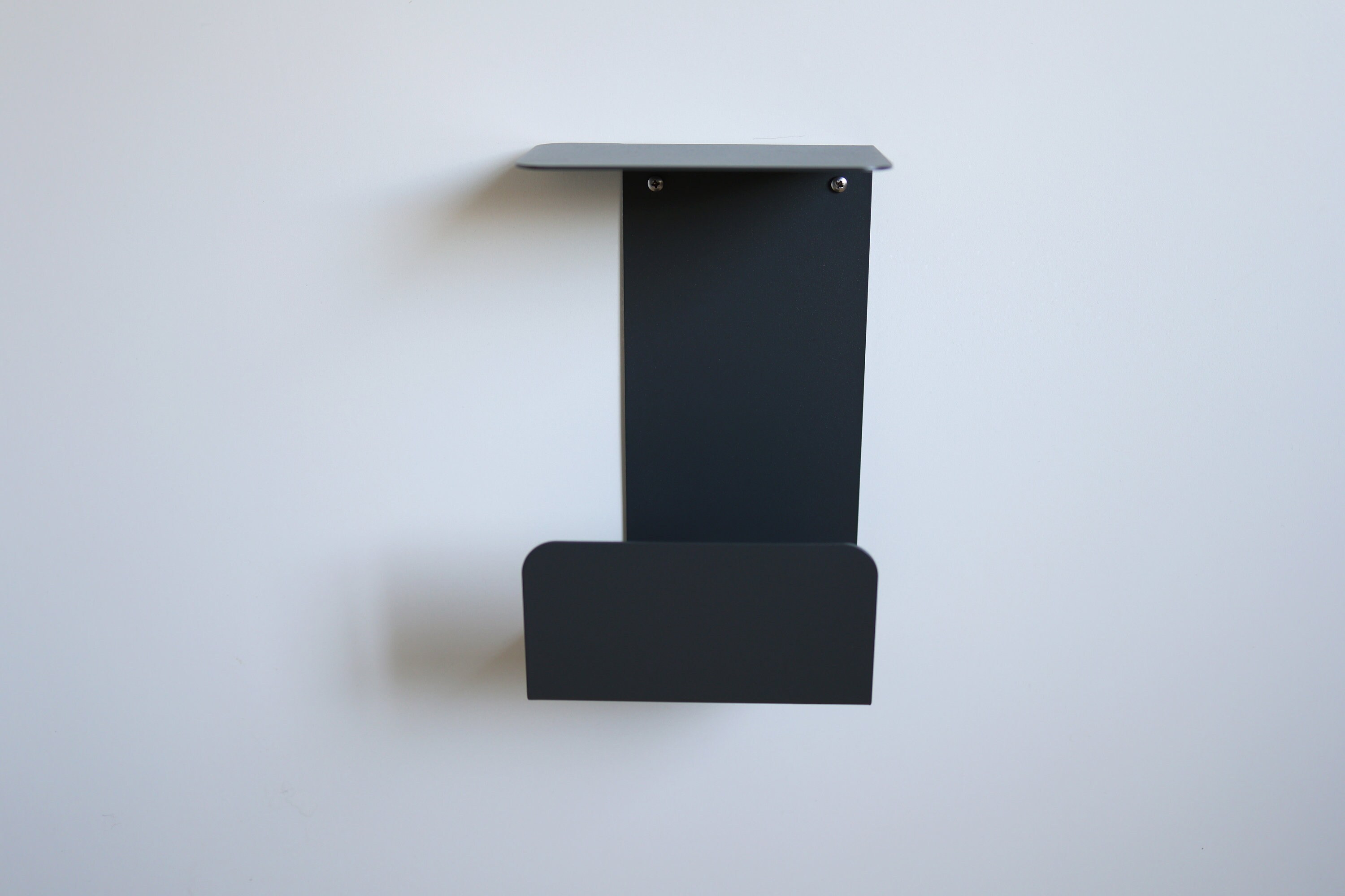 Matte Floating Nightstand NAT, Textured Graphite Metal Nightstand ...