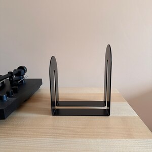 Black Metal Bookend BEAT, Sturdy Arch Vinyl Record Stand, Modern ...