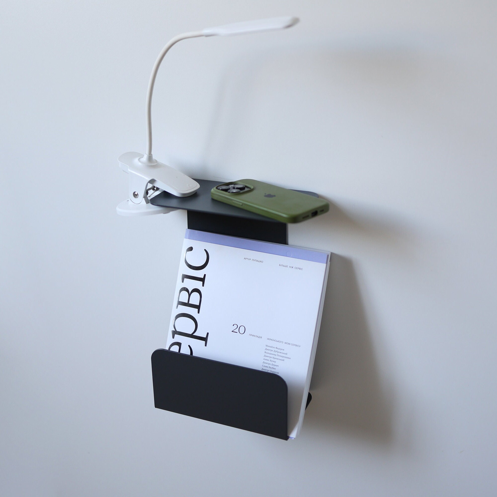 Matte Floating Nightstand NAT, Textured Graphite Metal Nightstand ...