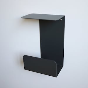 Matte Floating Nightstand NAT, Textured Graphite Metal Nightstand ...