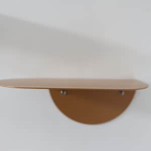 Beige Metal Wall Shelf, Modern Sturdy Floating Bookshelf, Minimalistic ...