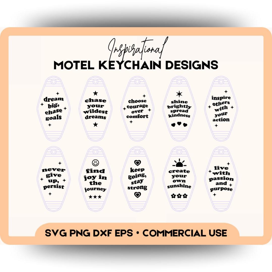 Inspirational Motel Keychain Svg Png, Motel Keychain Cricut, Retro ...