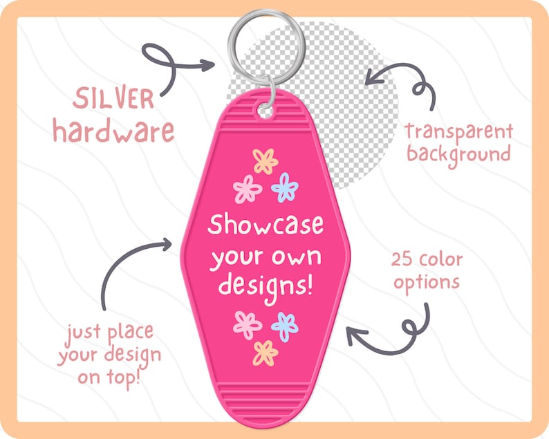 Motel Keychain PNG Mockup, Vintage Motel Keychain Clipart, Blank Motel ...