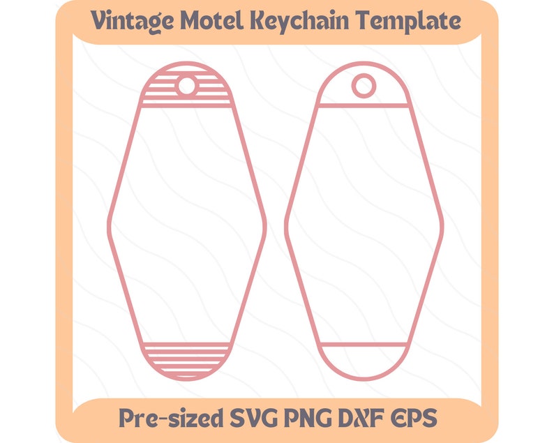 Presized Motel Keychain Template, Vintage Motel Keychain Svg, Retro ...