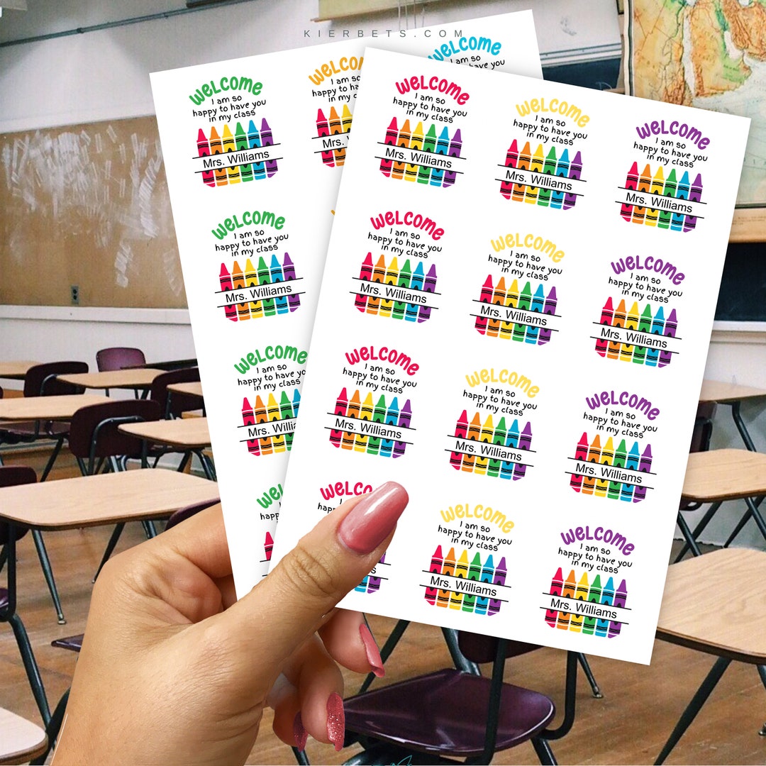 Crayon Welcome Back, I'm so Happy You're in My Class Personalized ...