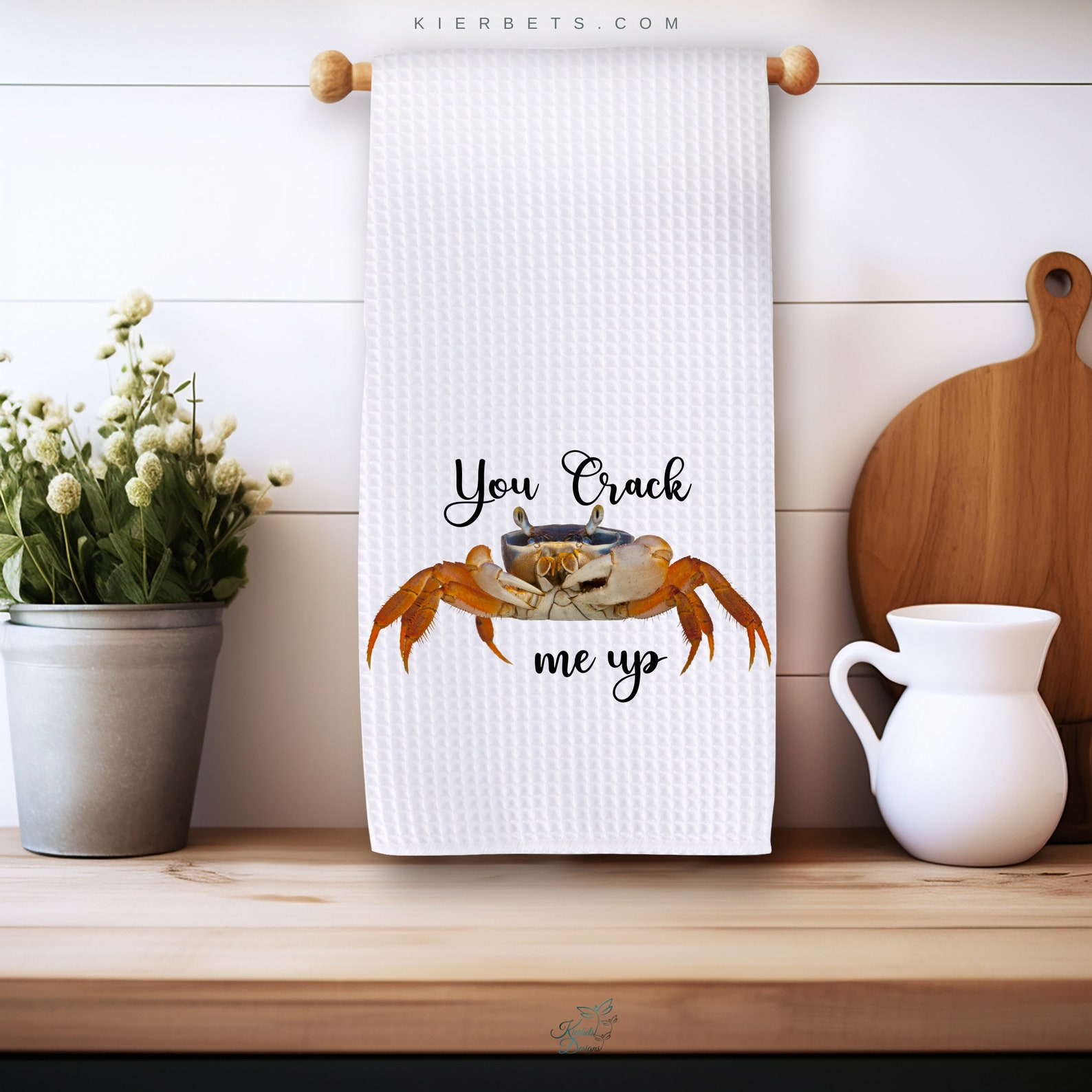 Funny Seafood Waffle Weave Dish Towel, Ocean Kitchen Decor - Etsy