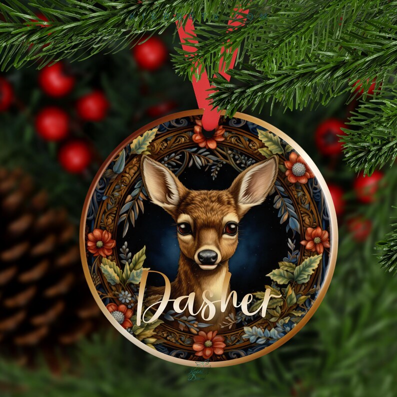 Santa's Reindeer Ornament, Christmas Tree Decor - Etsy