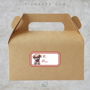 Printable Valentine's Day Gift Tag Stickers, Cute Puppy Love and Hearts ...