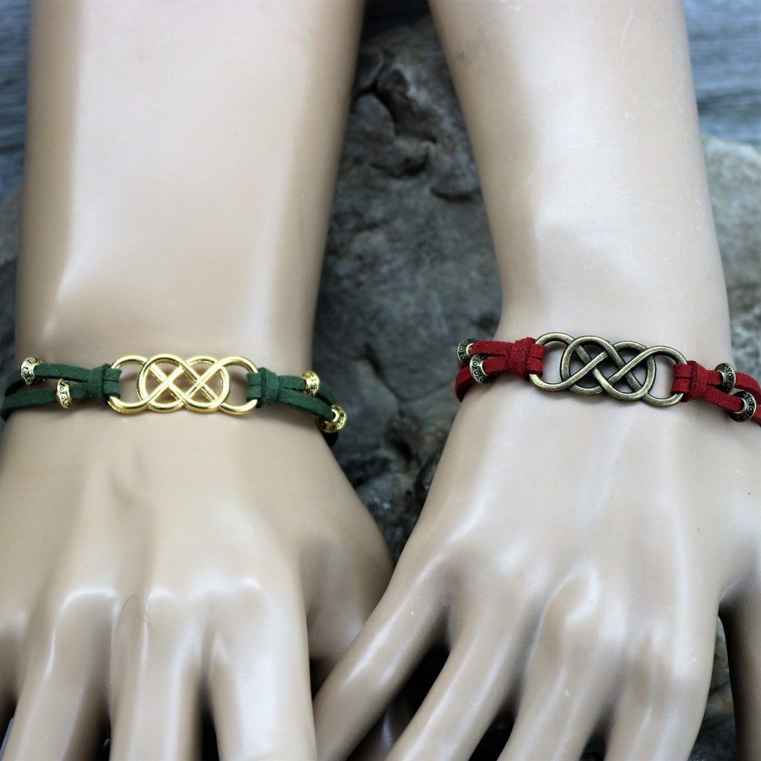 Celtic Knot Bracelet: Unisex Faux Suede Eternity Bracelet - Etsy