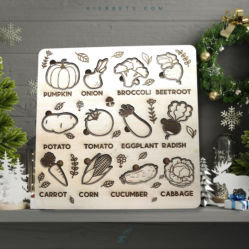 Vegetables Puzzle, Baltic Birch Wood, Learning Montessori Toy - Etsy