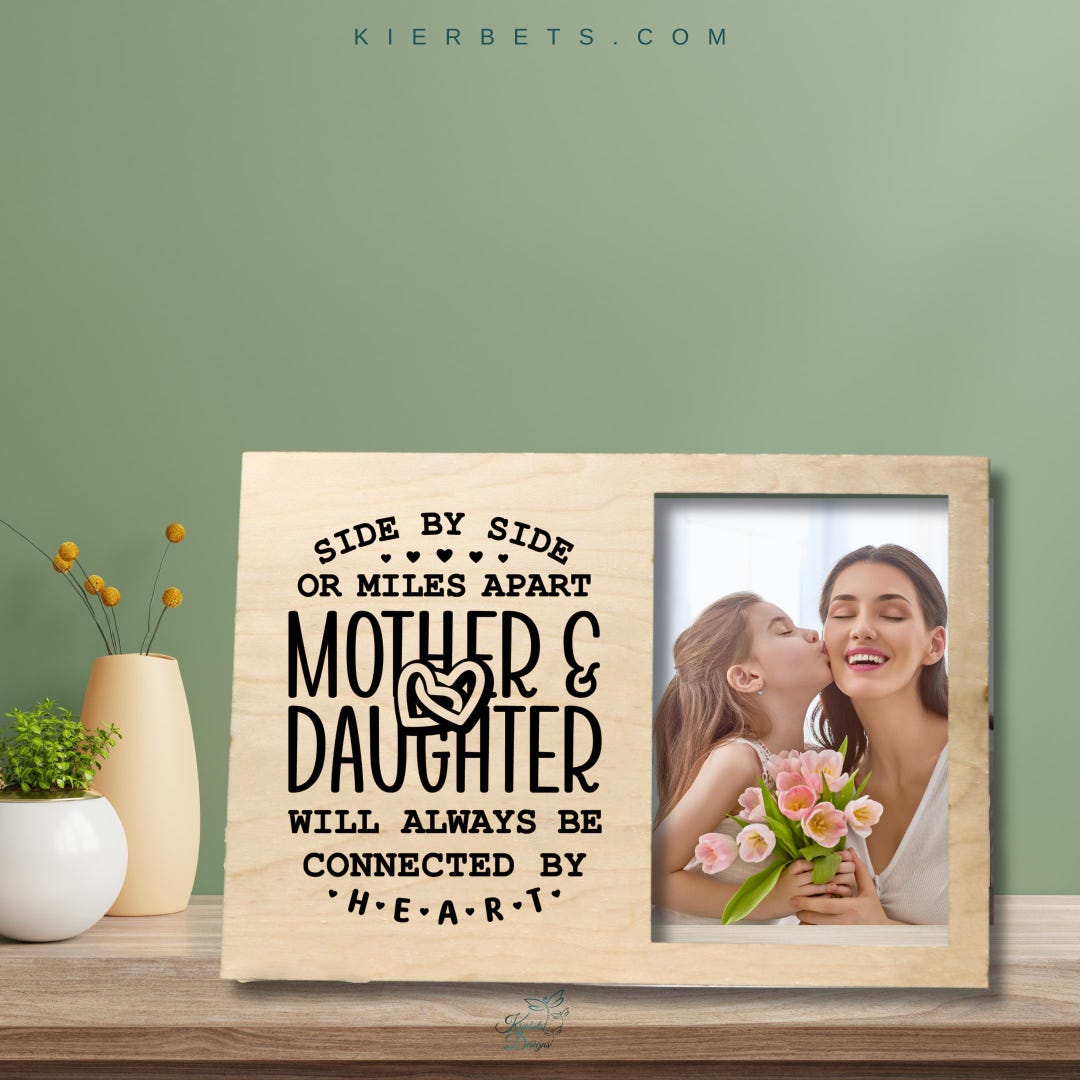 Personalized Mothers Day Engraved Photo Frame, Side by Side or Miles ...