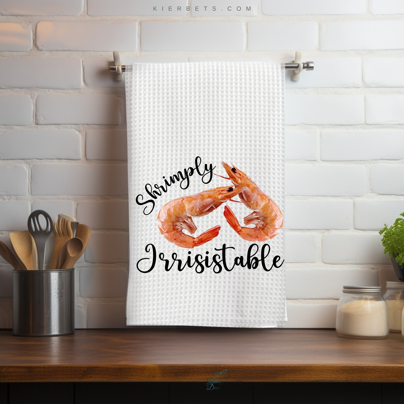 Funny Seafood Waffle Weave Dish Towel, Ocean Kitchen Decor - Etsy