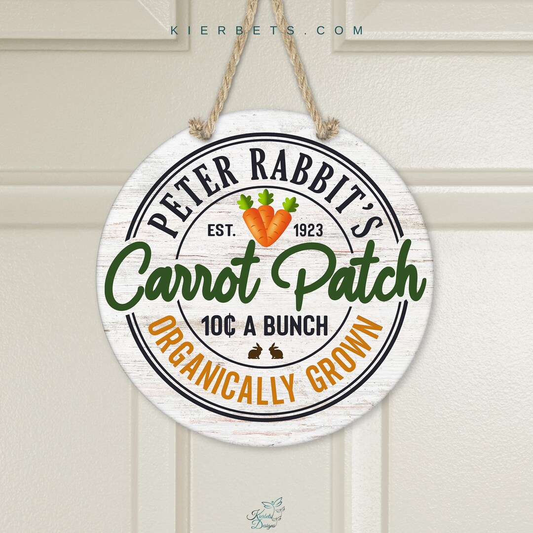 Peter Rabbit Farms Carrot Patch Easter Bunny Farmhouse Vintage Look ...