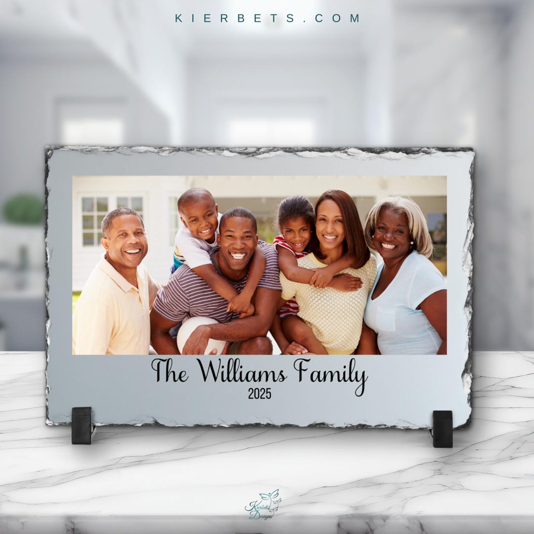 Personalized Photo Slate Frame, Custom Stone Plaque, Memory Keepsake - Etsy