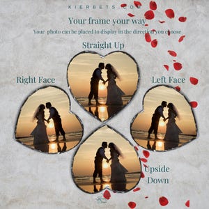 Heart Shaped Slate Stone Custom Photo Frame Gift, Personalized Keepsake ...