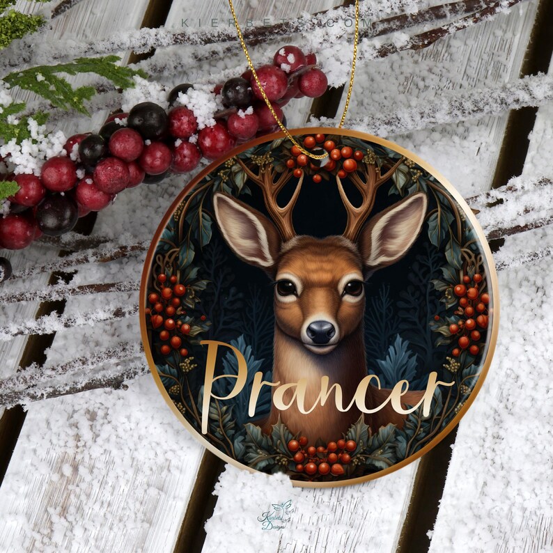 Santa's Reindeer Ornament, Christmas Tree Decor - Etsy
