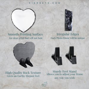 Heart Shaped Slate Stone Custom Photo Frame Gift, Personalized Keepsake ...
