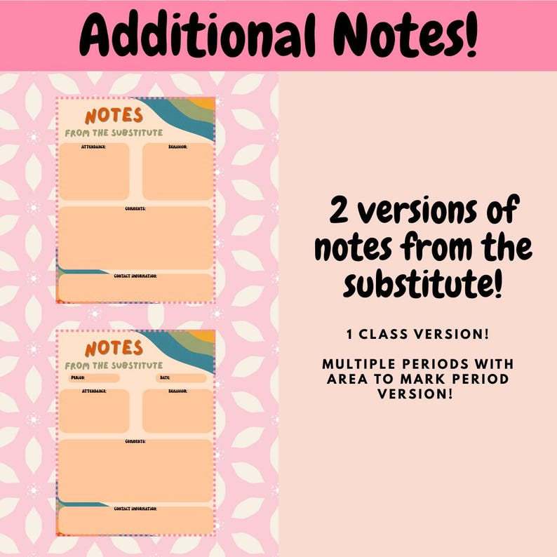 Editable Retro Substitute Teacher Binder Canva Template | Emergency Sub ...