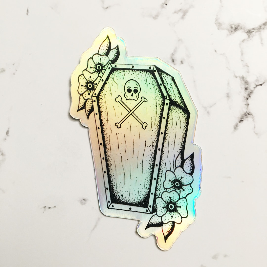 Holographic Coffin Sticker - Etsy