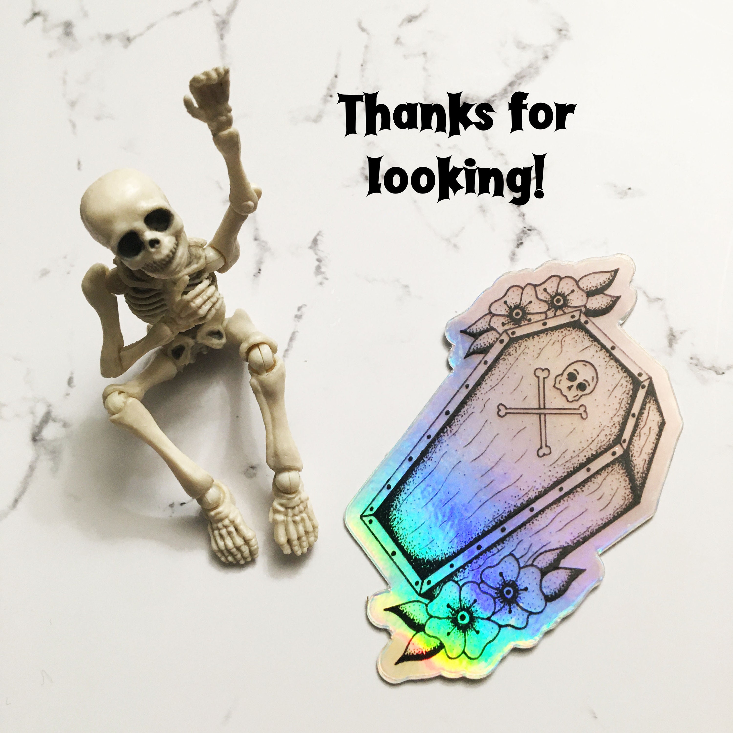 Holographic Coffin Sticker - Etsy