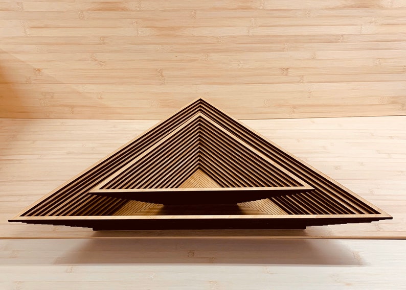 Bamboo Bowls and Tray Triangle Shape - Etsy