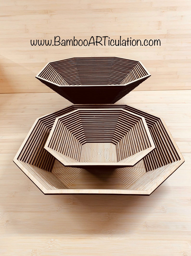 Bamboo Bowl and Tray Octagonal Shape - Etsy