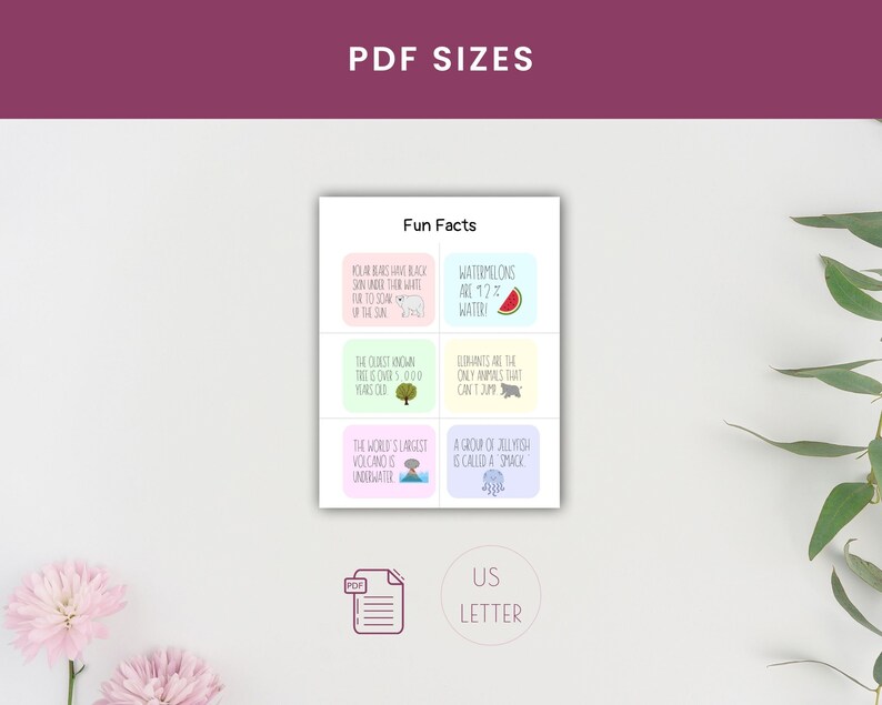 Fun Facts for Kids' Lunch Box Notes PRINTABLE DIGITAL - Etsy