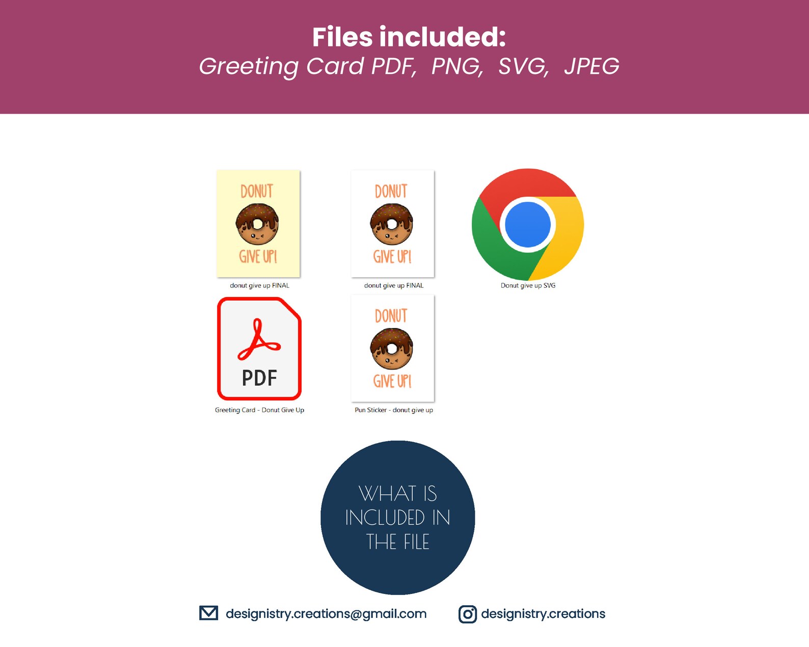 Motivational Pun 'donut Give Up' DIGITAL DOWNLOAD BUNDLE Greeting Card ...