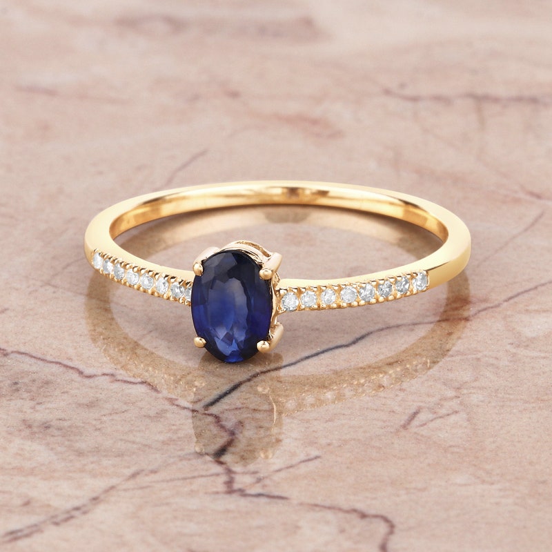 14k Sapphire Ring - Etsy