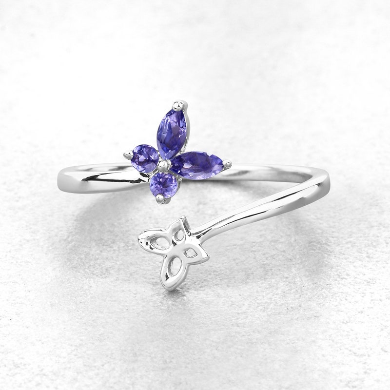 Tanzanite Bypass Ring - Etsy