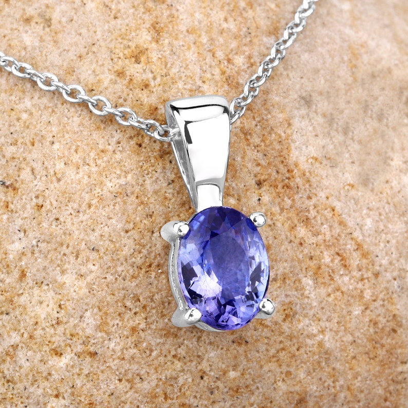 Tanzanite Pendant Natural Tanzanite Oval Pendant Necklace for - Etsy