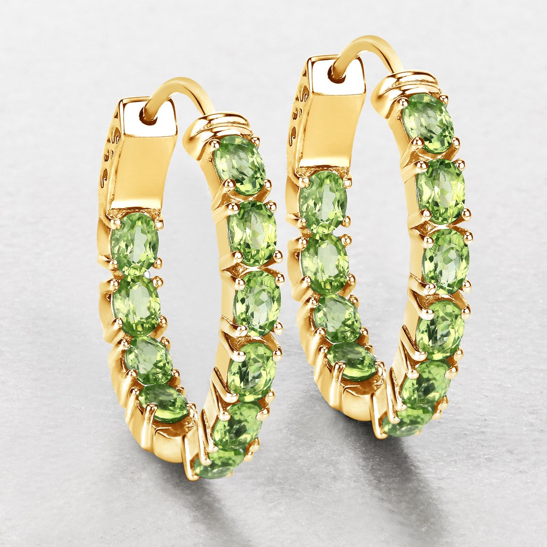 Peridot Earrings, Genuine Peridot Earrings Sterling Silver, Peridot ...
