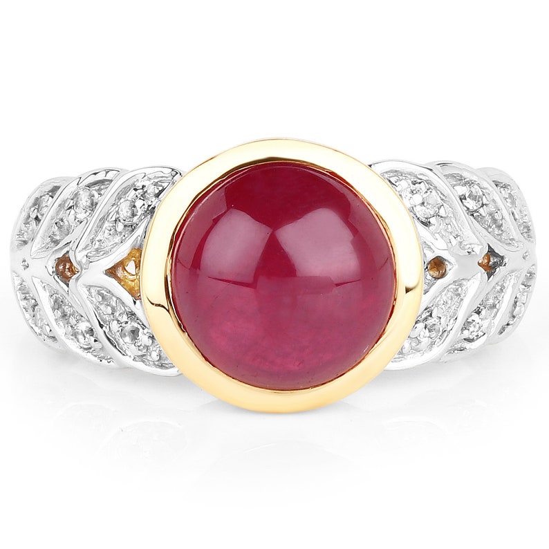 Natural Ruby Glass Filled Glass Filled Ruby Ring Sterling - Etsy