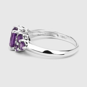 Class Amethyst Silver Ring / Amethyst Oval Silver Ring for - Etsy