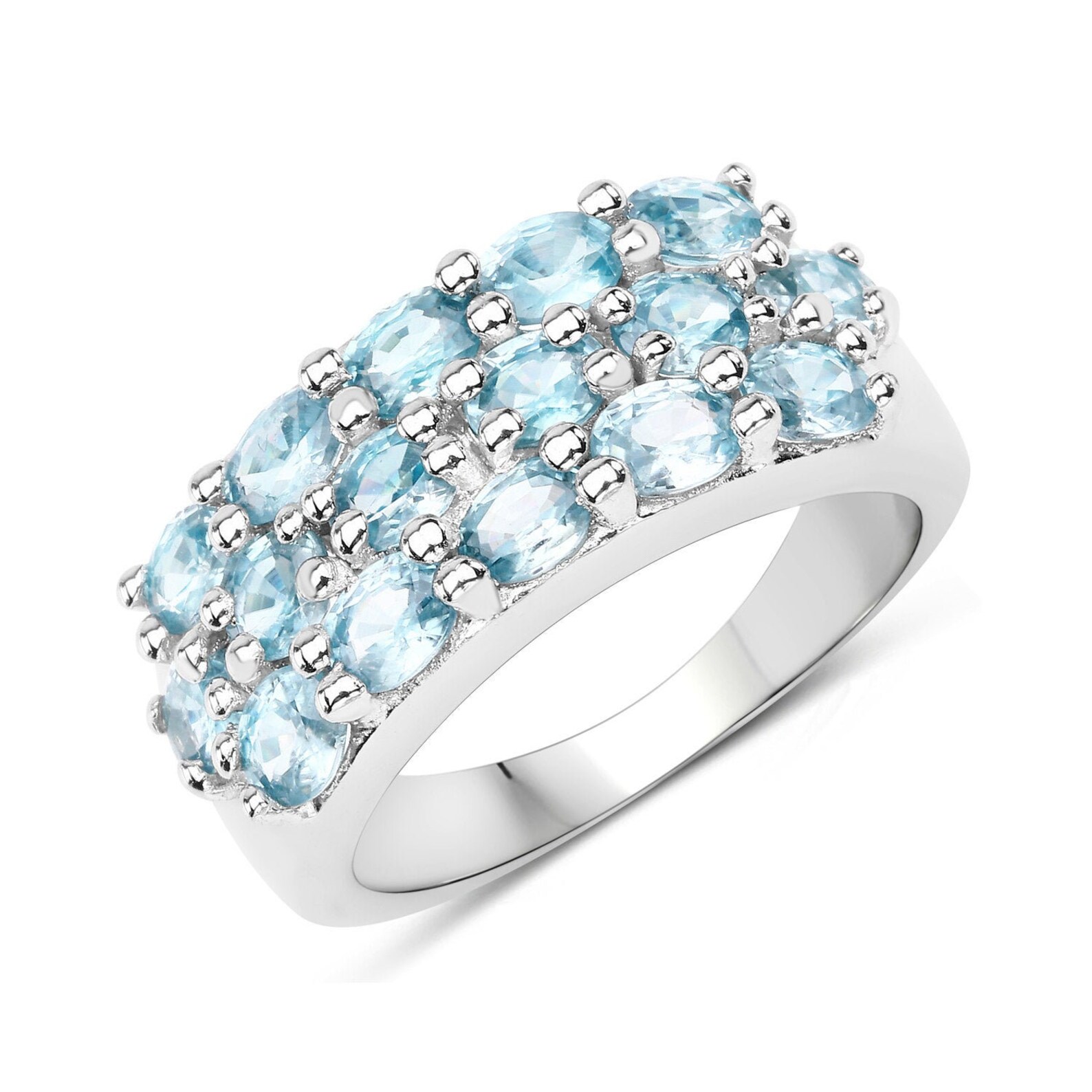 Blue Zircon Ring Blue Zircon Silver Ring Natural Blue Zircon - Etsy