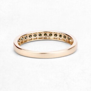 Gold Ring, 14k Gold Green Diamond Ring, 14k Gold Diamond Band ...