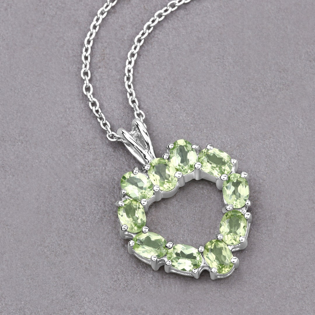 Peridot Pendant, Genuine Peridot Sterling Silver Heart Pendant ...