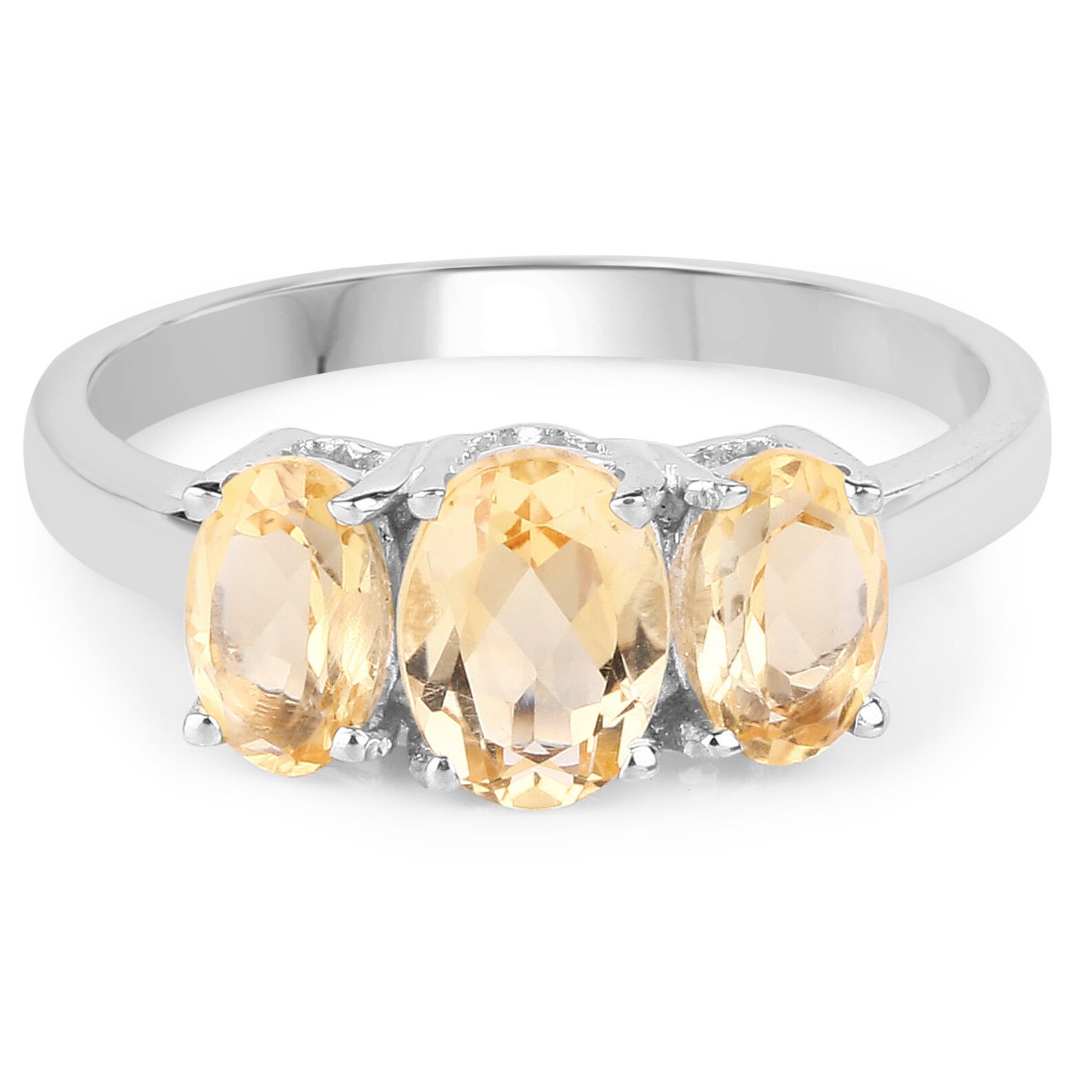 Citrine Ring, Natural 3 Stone Citrine Oval Cut Ring, Bridesmaid Gift ...